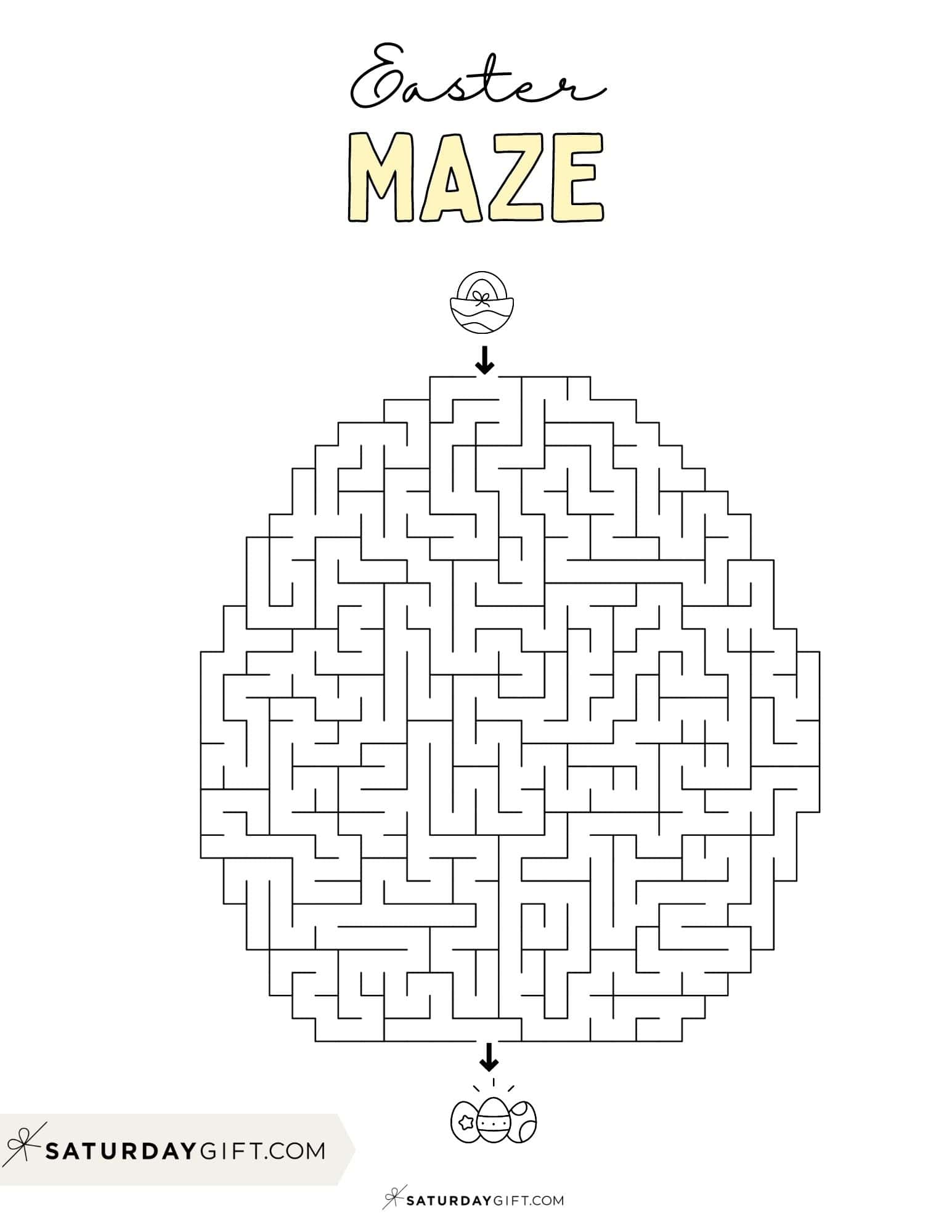 Easter Maze Printable - Cute & Free Templates | SaturdayGift