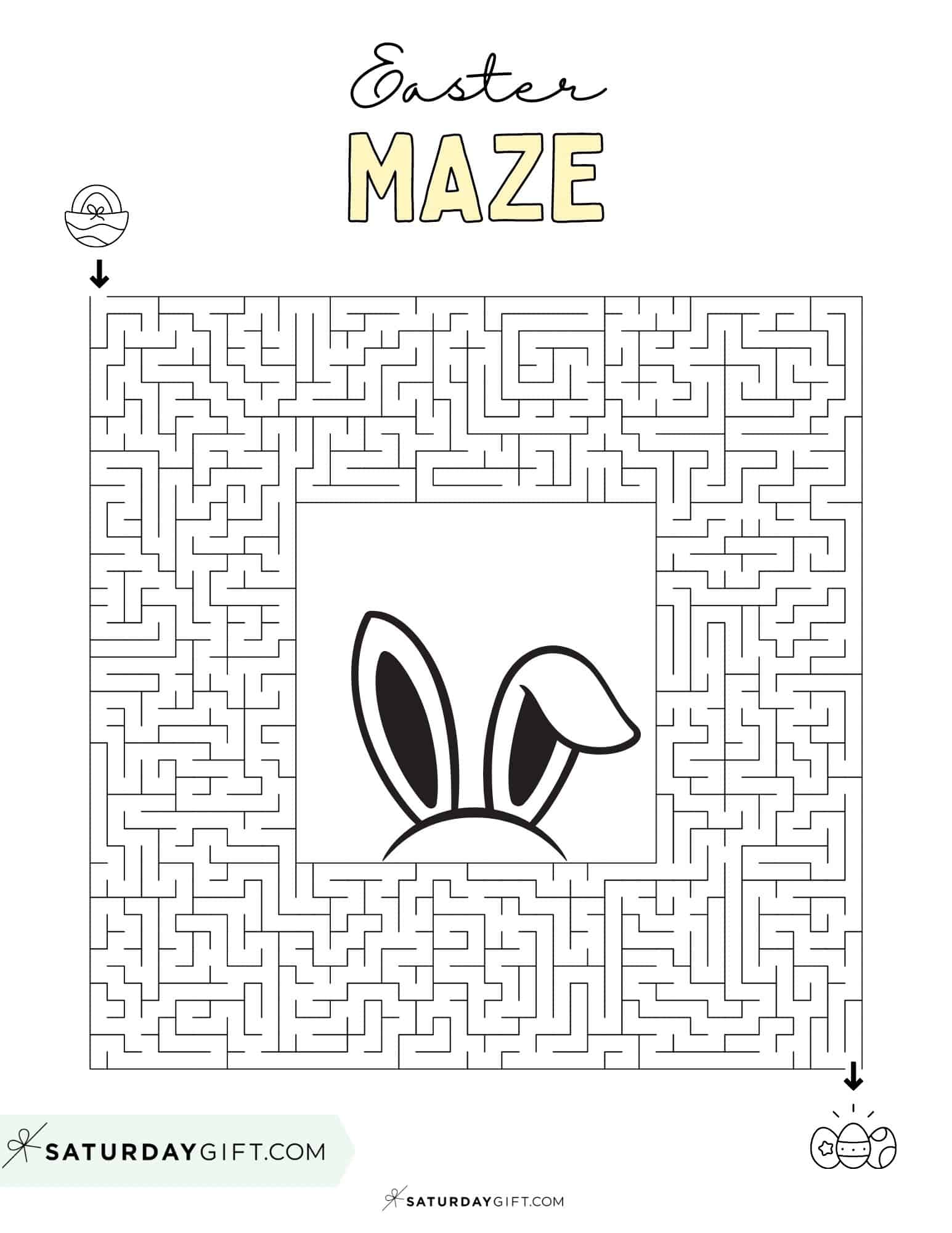 Easter Maze Printable - Cute & Free Templates | SaturdayGift