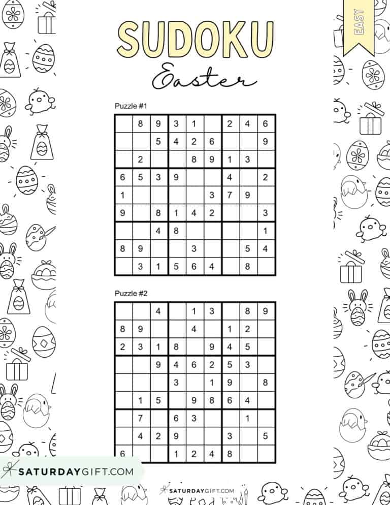 Easter Sudoku Puzzles - Cute & Free Printables | SaturdayGift