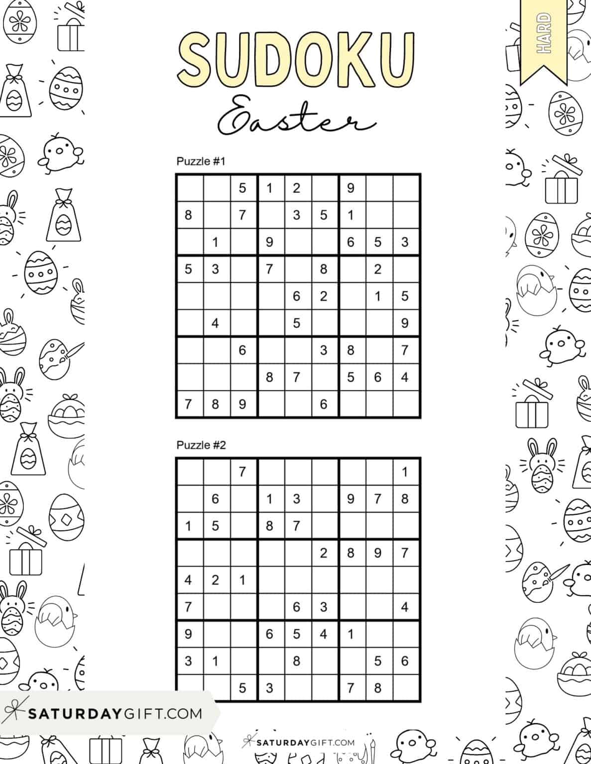 Easter Sudoku Puzzles - Cute & Free Printables | SaturdayGift