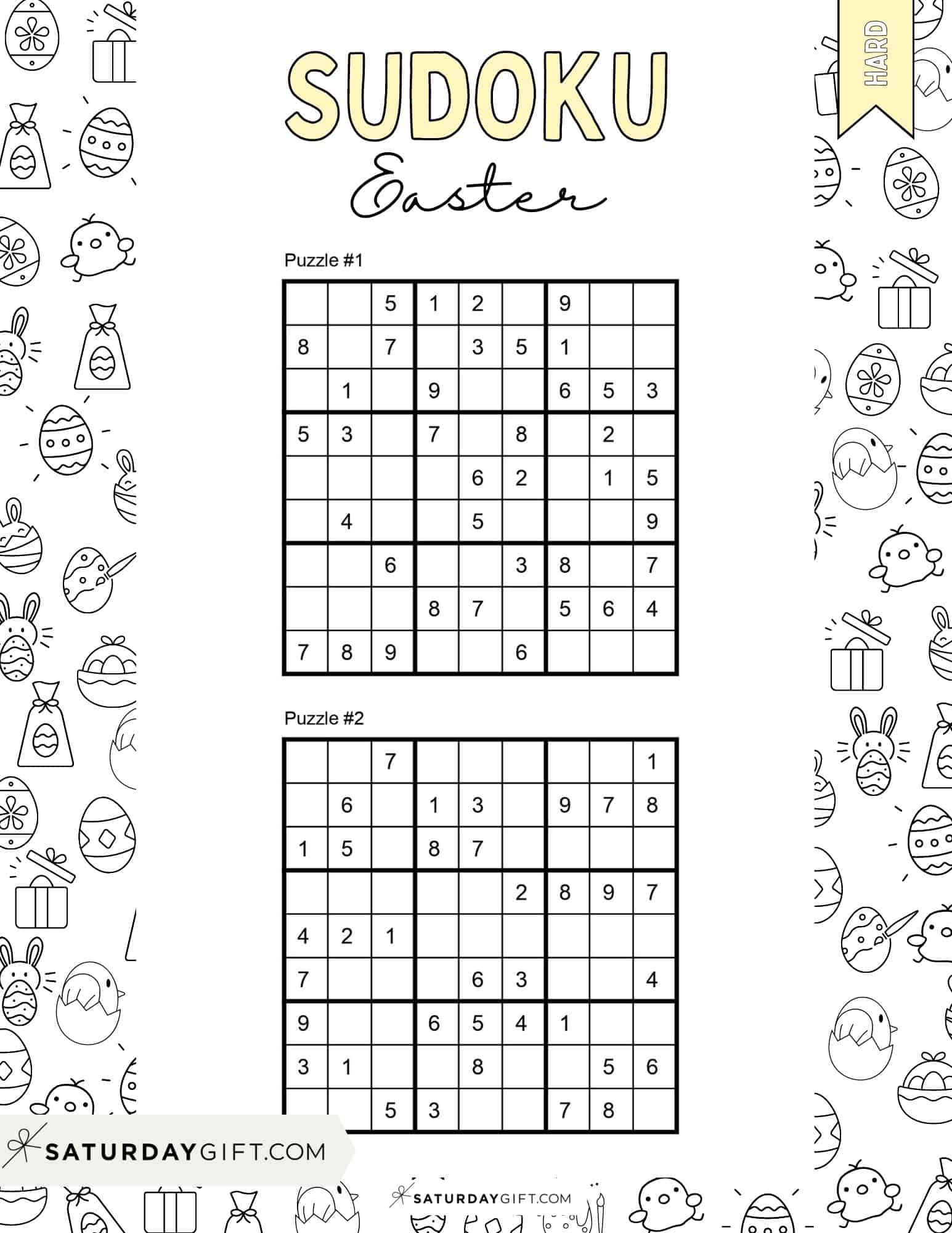 Easter Sudoku Puzzles - Cute & Free Printables | SaturdayGift