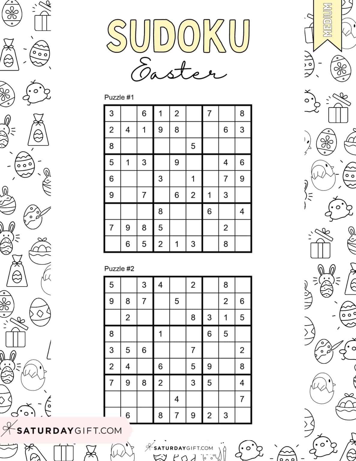 Easter Sudoku Puzzles - Cute & Free Printables | SaturdayGift