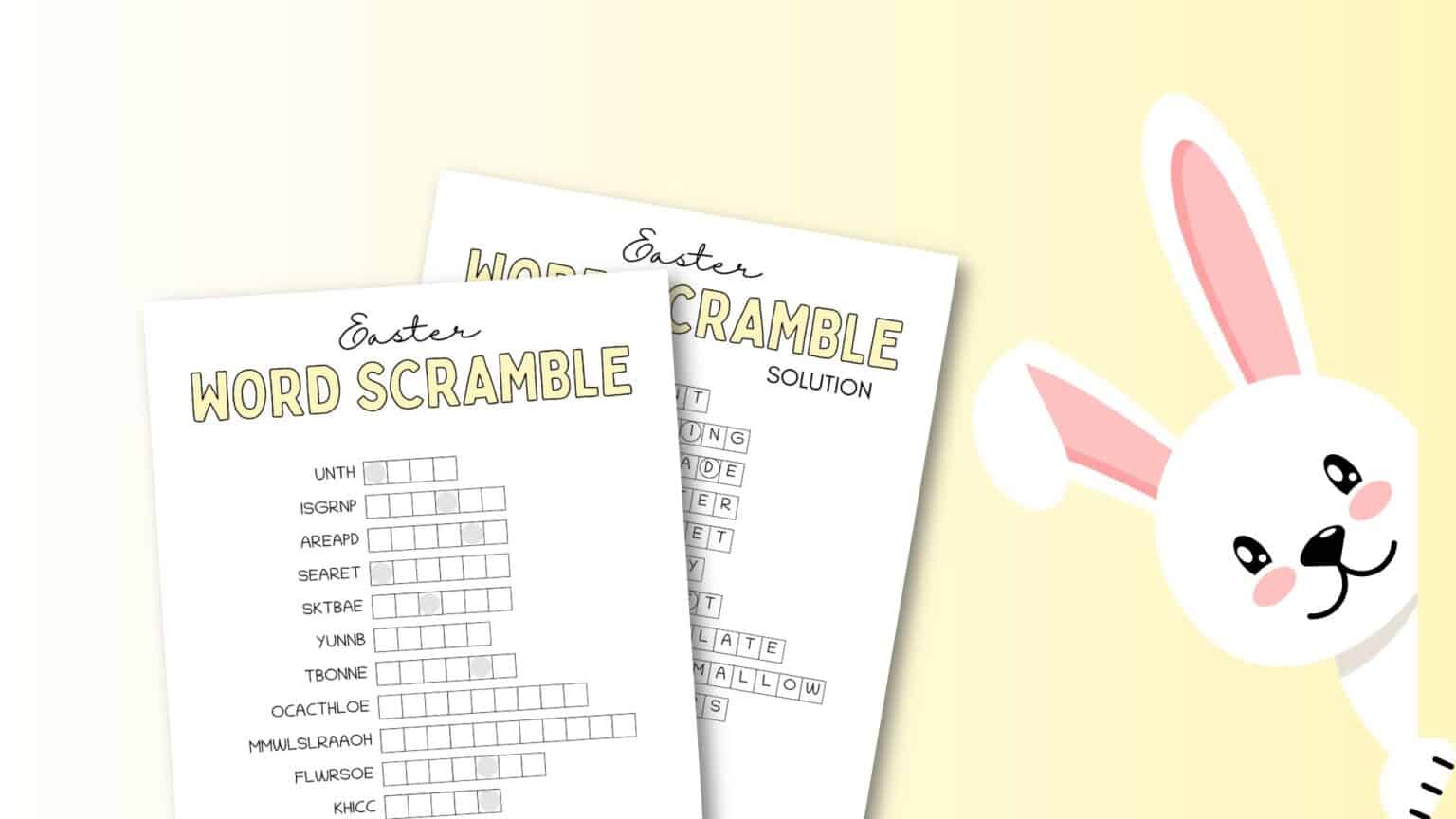 Easter Word Scramble - Cute & Free Printable | SaturdayGift