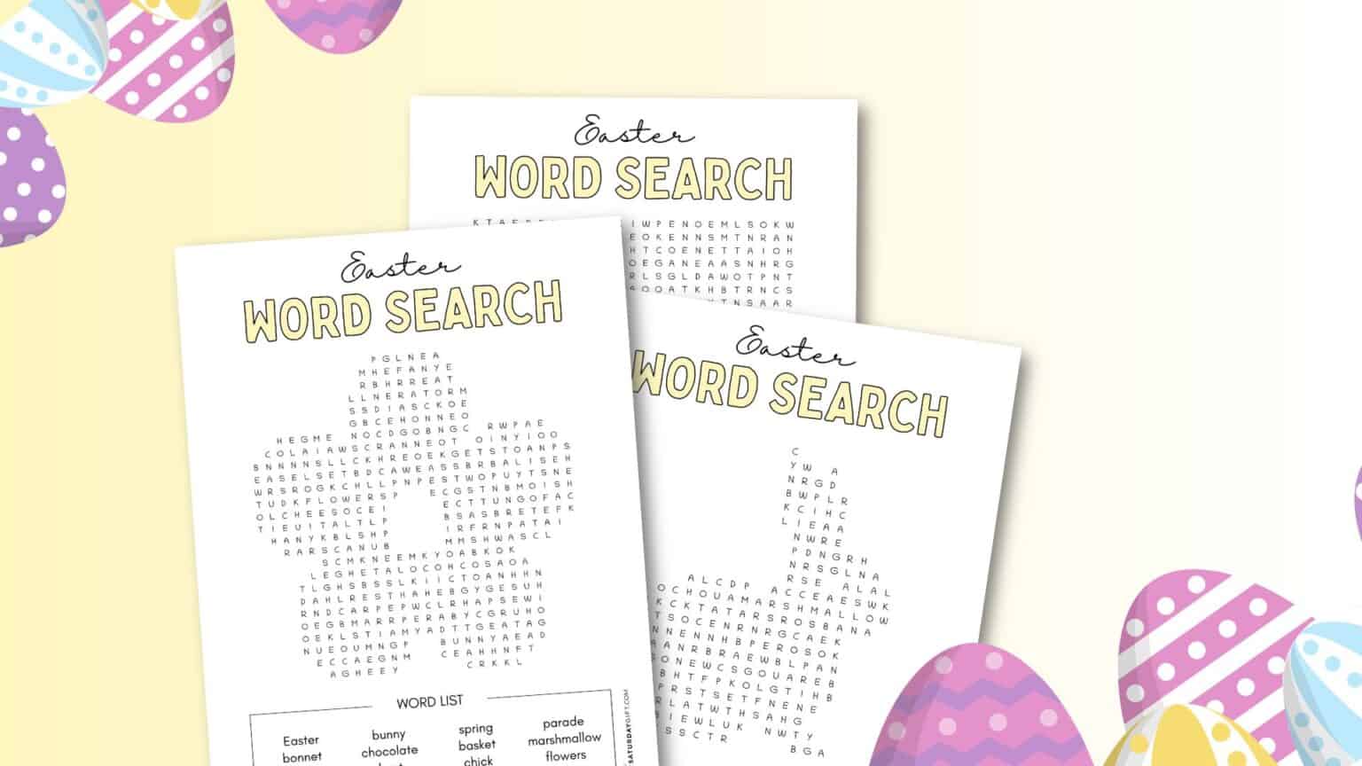 Easter Word Search - Cute & Free Printables | SaturdayGift