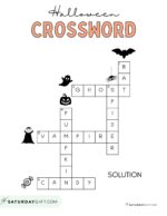 Halloween Crossword Puzzle - Cute & Free Printable | SaturdayGift