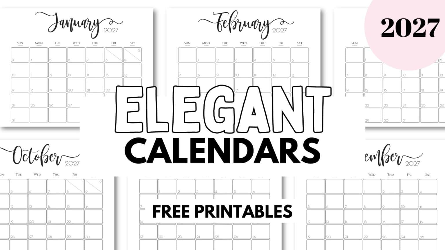Printable Calendars by Saturday Gift (Free & Super Cute)