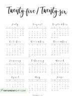 25/26 School Year Calendar printables - 17 Academic Calendars 2025-2026