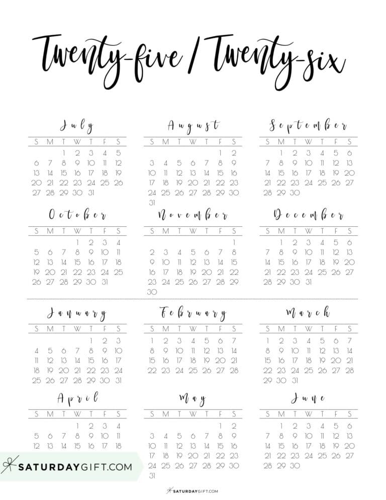 25/26 School Year Calendar printables - 17 Academic Calendars 2025-2026
