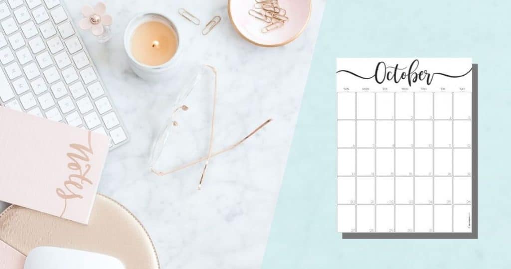 Cute (and free!) Printable Monthly Calendars 2019 | SaturdayGift