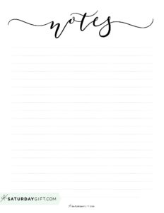 Note Pages - 43 Cute & Free Printable Note Paper Templates