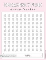25 Cute & Free Emergency Fund Tracker Printable Templates | SaturdayGift