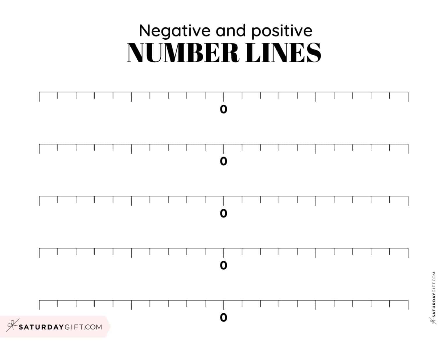 Negative and Positive Number Line - 19 Free Printable Blank Worksheets