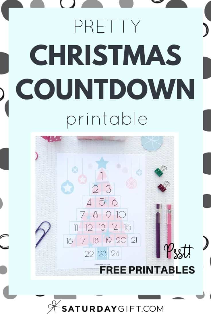 Adorable Christmas Countdown Printable - SaturdayGift