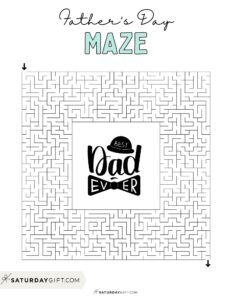 Father's Day Maze Printable - Cute & Free Templates | SaturdayGift