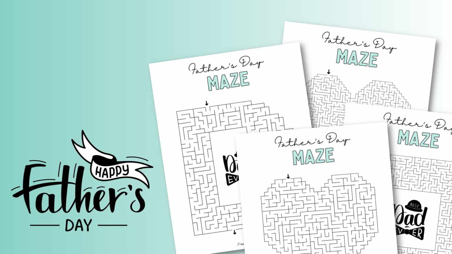 Father's Day Maze Printable - Cute & Free Templates | SaturdayGift