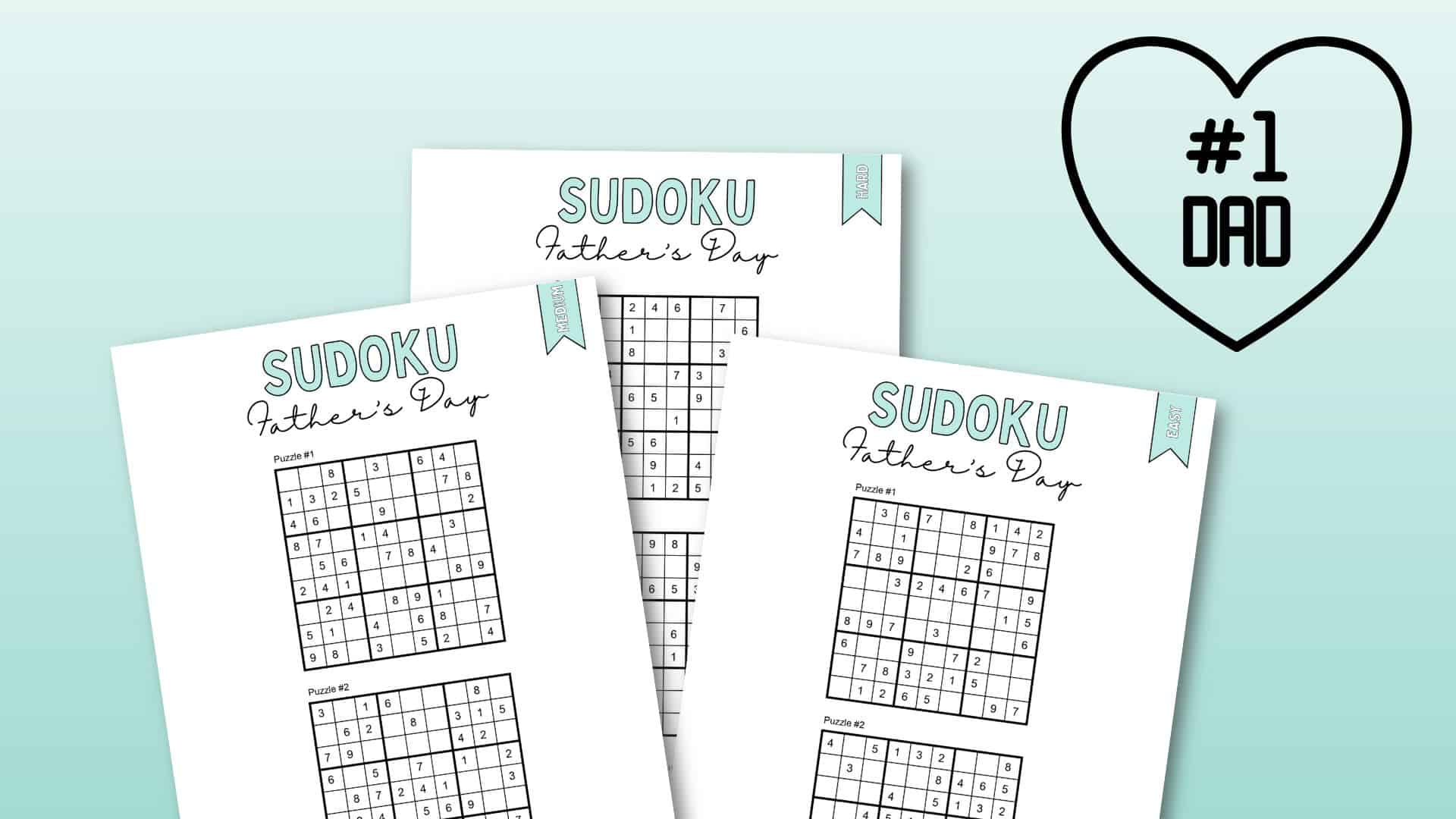 Father's Day Sudoku Puzzles - Cute & Free Printables | SaturdayGift