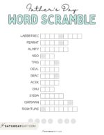 Father's Day Word Scramble - Cute & Free Printable | SaturdayGift