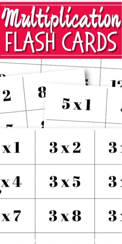 Free Printable Multiplication Flash Cards | SaturdayGift