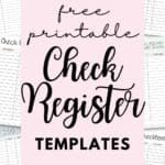 Printable Check Register - Free Checkbook Register Templates