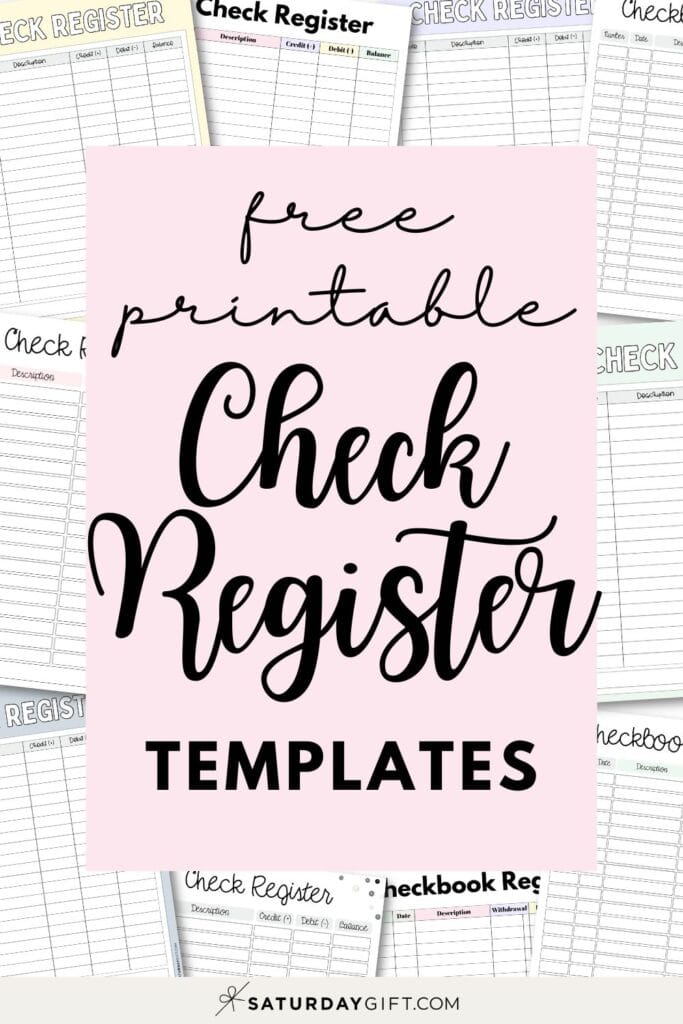 Printable Check Register - Free Checkbook Register Templates