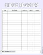 Printable Check Register - Free Checkbook Register Templates