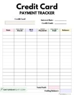 Free Printable Credit Card Payment Tracker