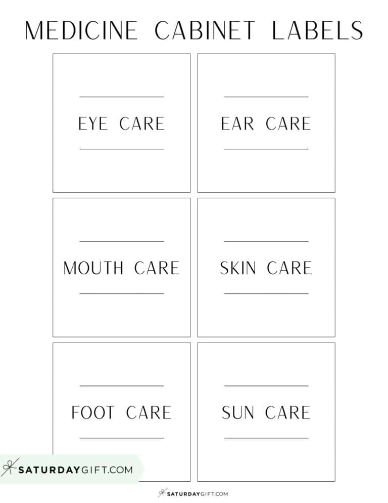 26 Free Printable Medicine Cabinet Labels - Simple, Elegant & Practical