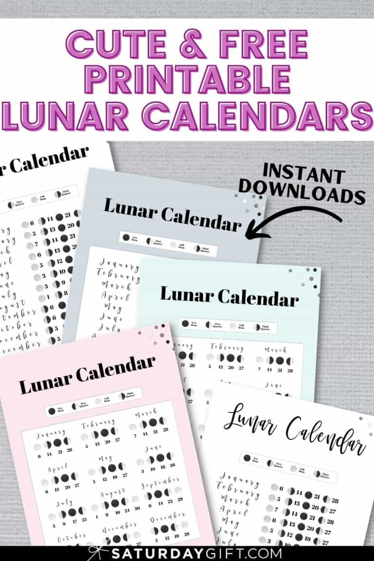 Moon Phase Calendar - Cute & Free Printable 2024 Lunar Calendar