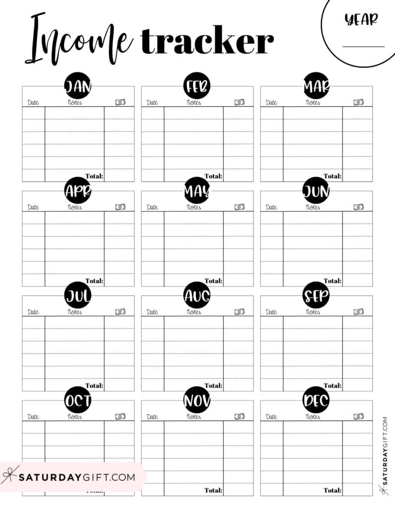 Income Tracker Printable - 19 Cute & Free Printable Templates