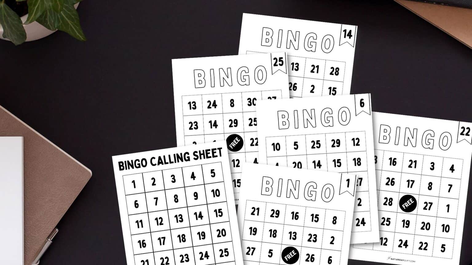 Cute & Free Printable Bingo Cards - 30 Cards + Calling Sheet | SaturdayGift