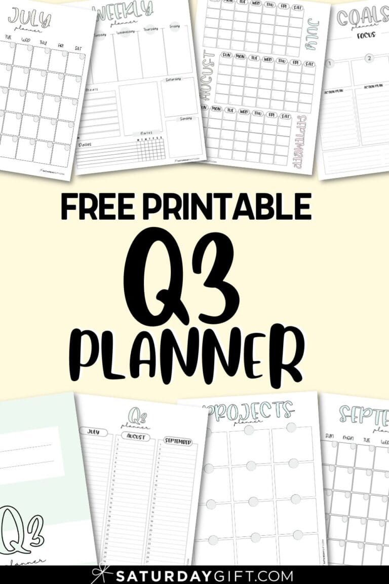 Q3 Planner - 21 Cute & Free Printables