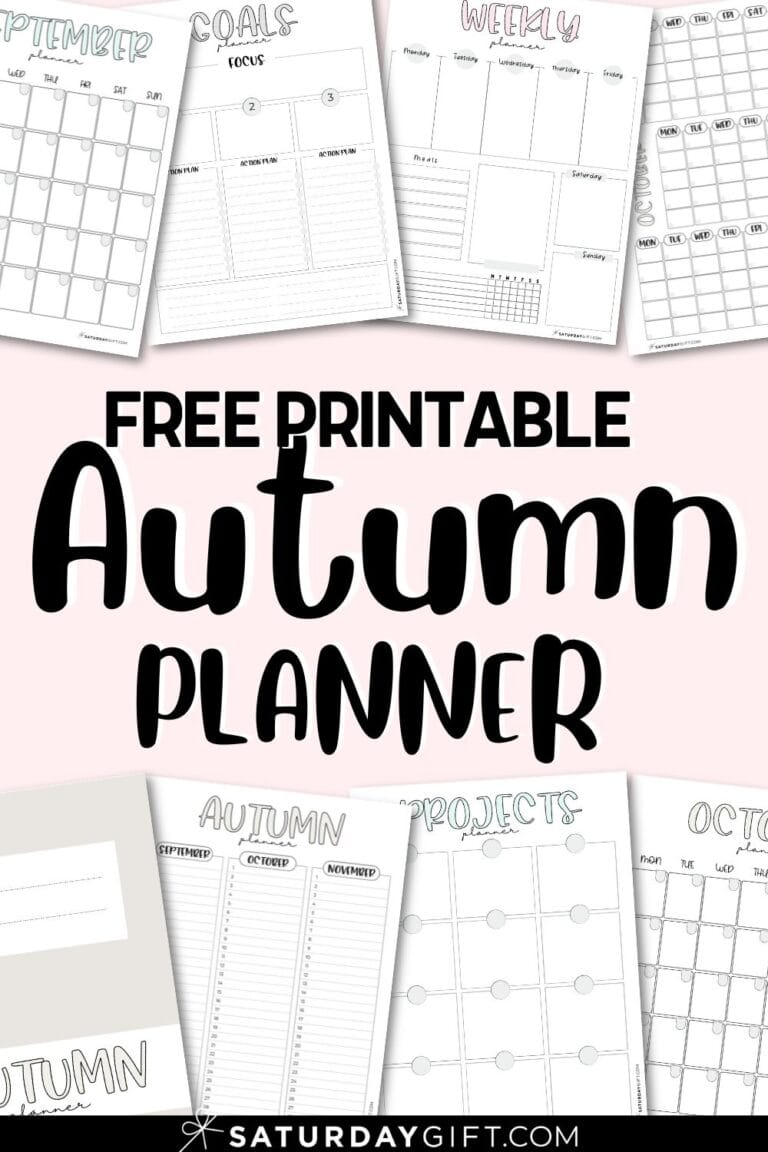 Autumn Planner - 21 Pages - Cute & Free Printables