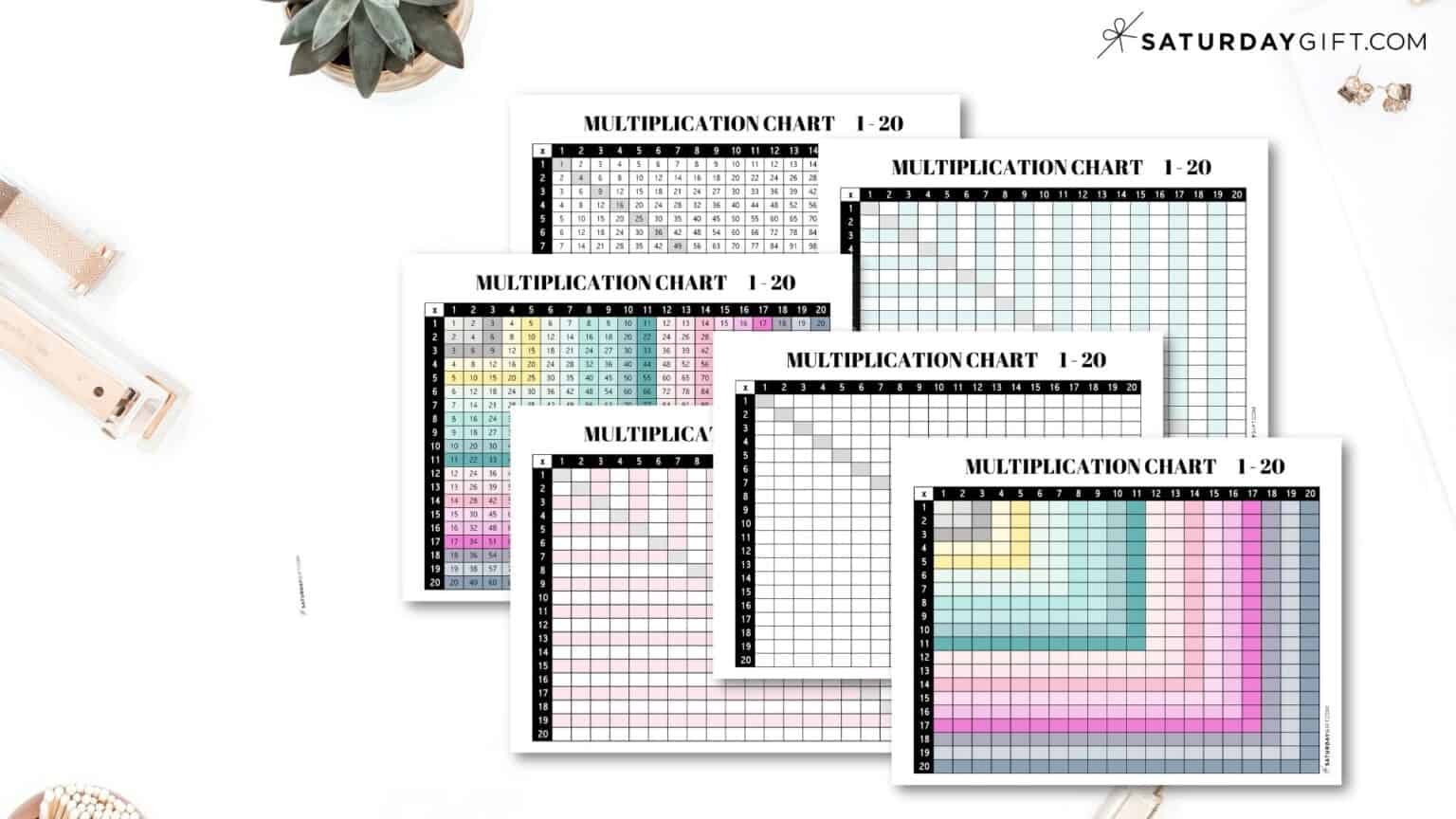 Multiplication Chart 1 to 20 - Cute & Free Printables | SaturdayGift
