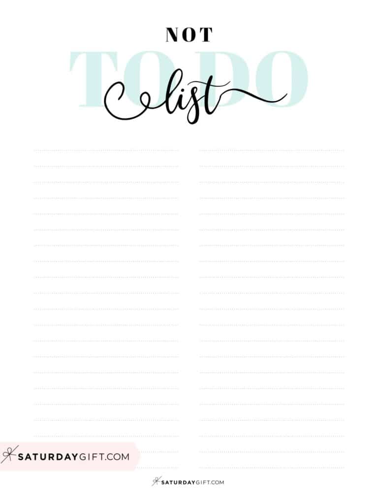 Not To-Do List - What Is It & Why You Should Keep One (+Printables)