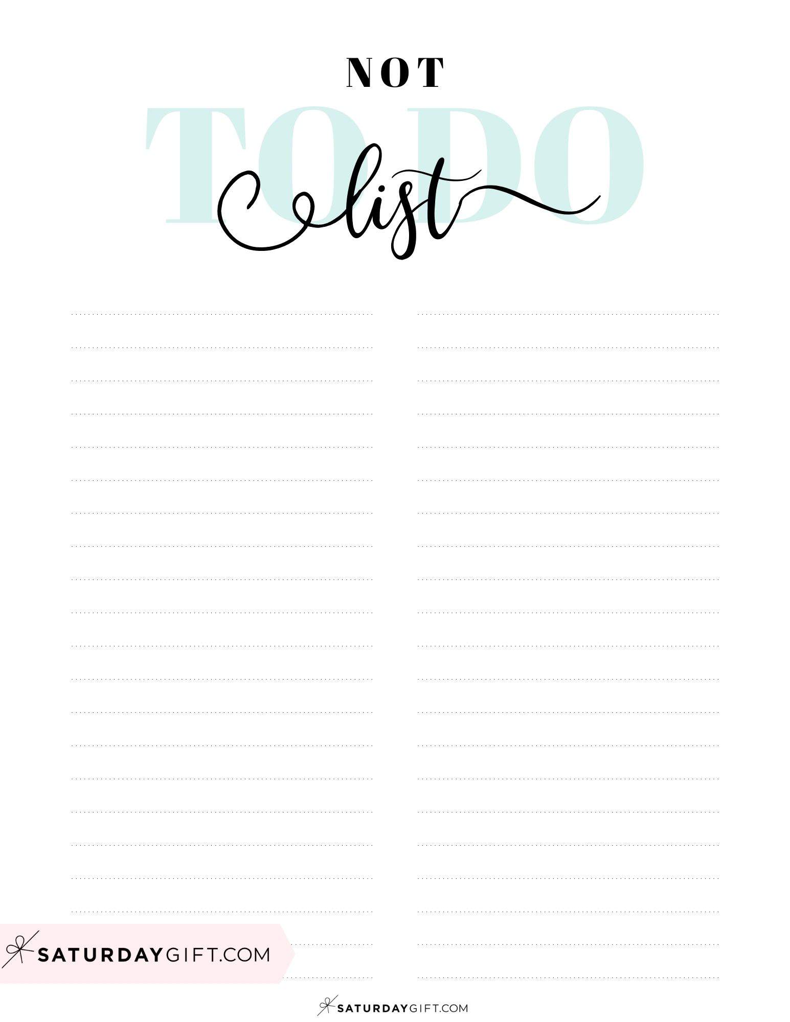 Not To-Do List - What Is It & Why You Should Keep One (+Printables)