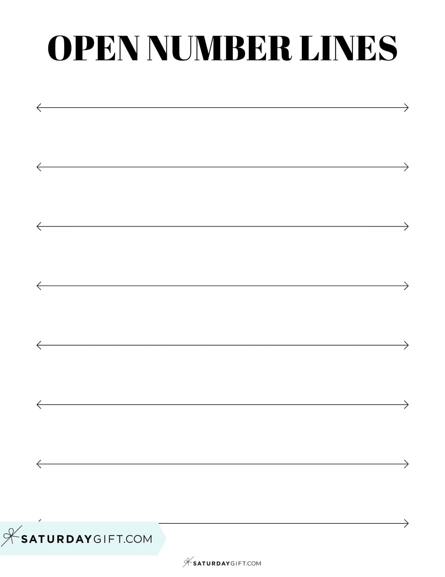 Blank Number Line - 24 Cute & Free Blank Number Lines Worksheets