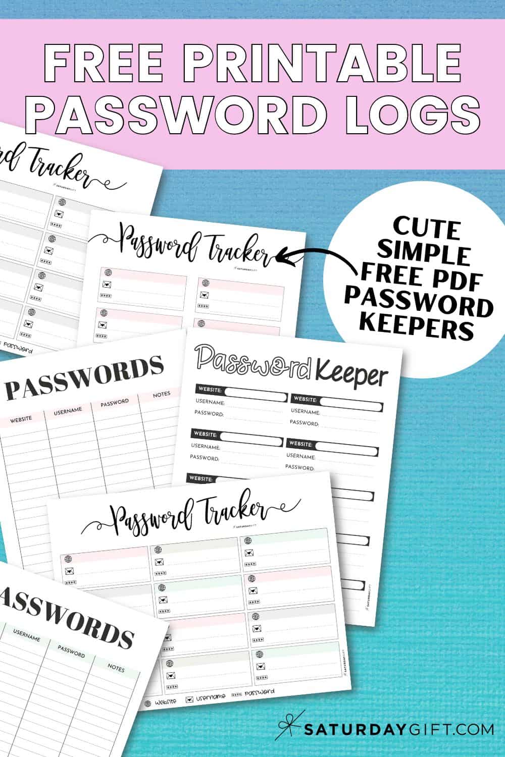 Password Tracker Printable - 15 Cute & Free Password Keepers