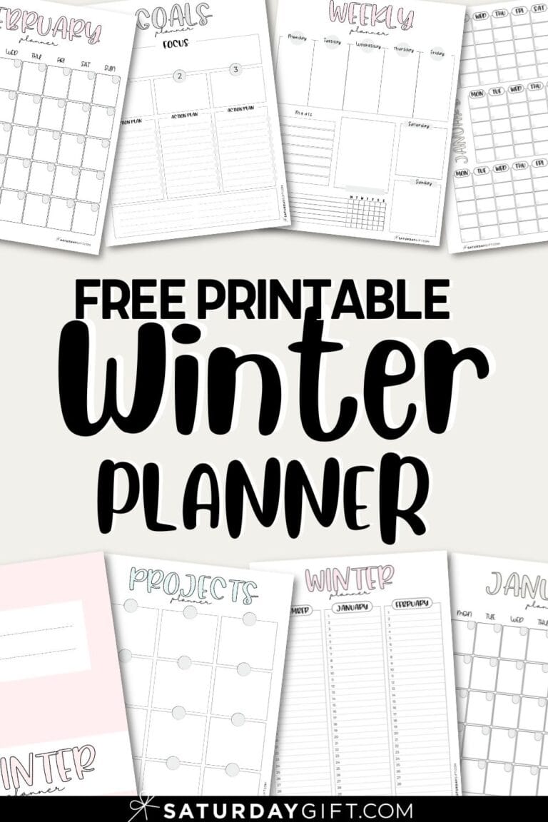 Winter Planner - 21 Pages - Cute & Free Printables