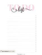 To-Do List Template - 29 Cute & Free Printable To-Do Lists | SaturdayGift