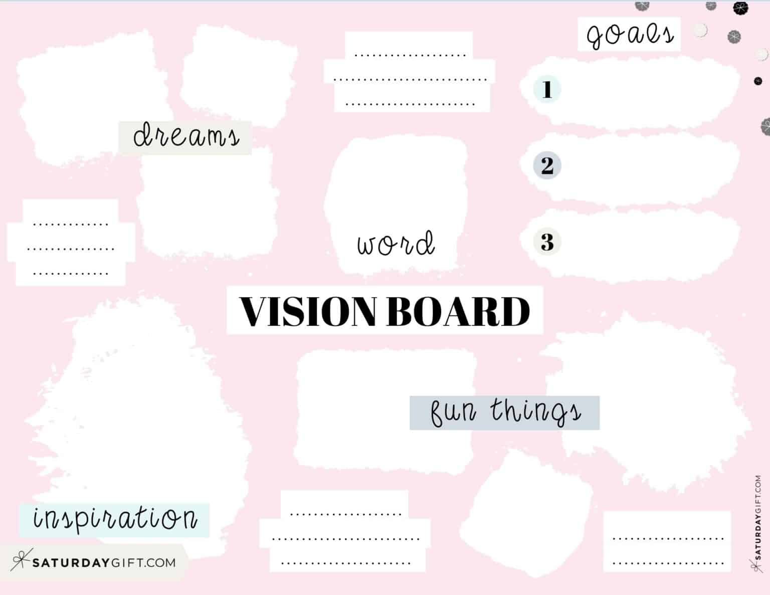 Vision Board Template - 27 Cute (&Free) Dream Board Printables