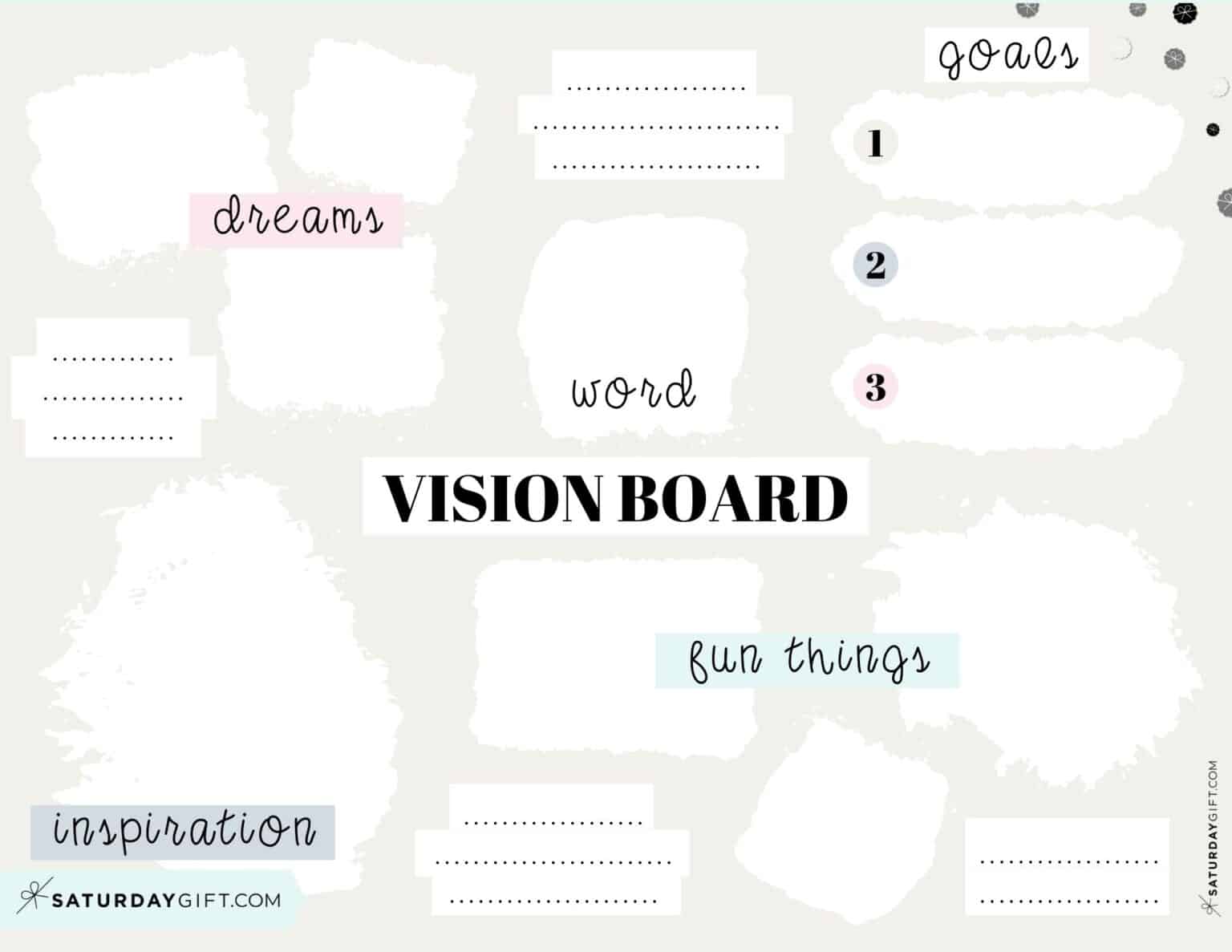 Vision Board Template - 27 Cute (&Free) Dream Board Printables
