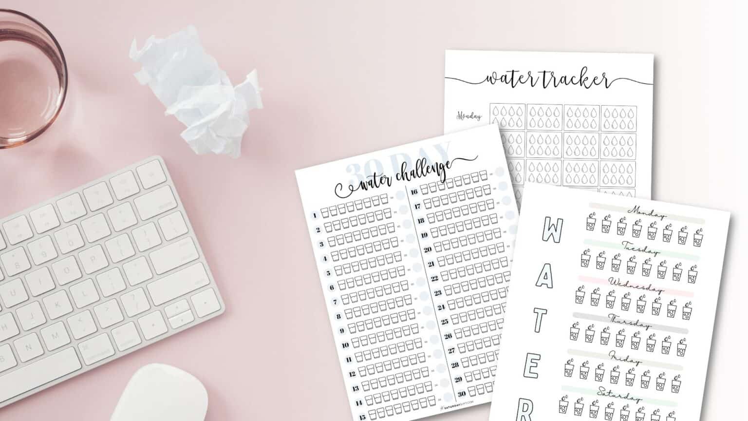 Cute Water Tracker Printable - Keep Track of Your Daily Water Intake