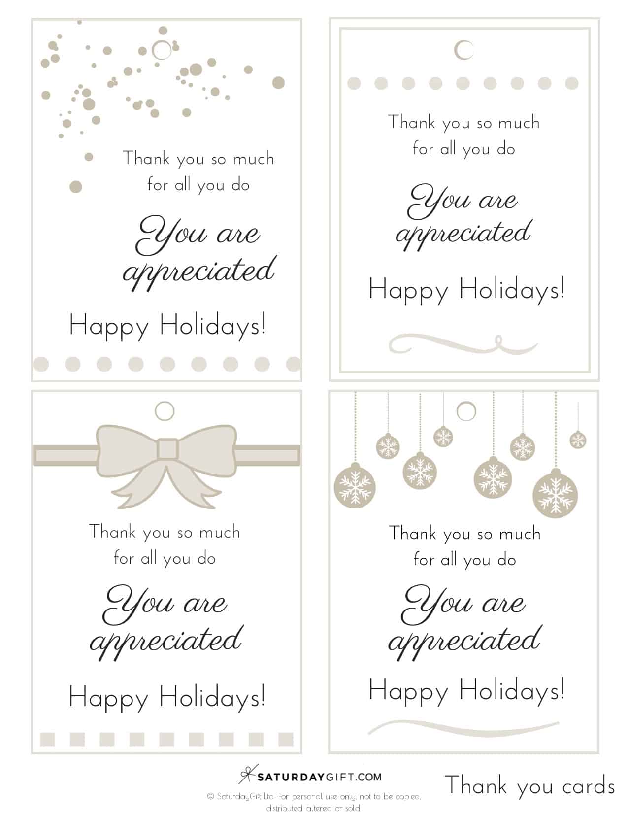 Gratitude Holiday Gift Tags {Free Printable} | SaturdayGift