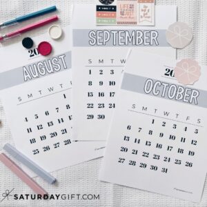 Grey Basic Calendar Template 2025 - Free Printable