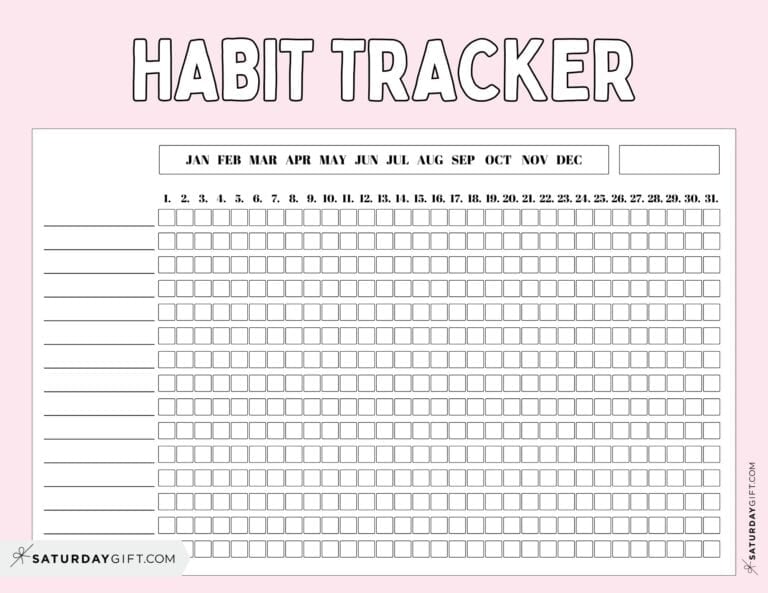 Free Printable Habit Trackers — 55+ Cute & Simple Templates