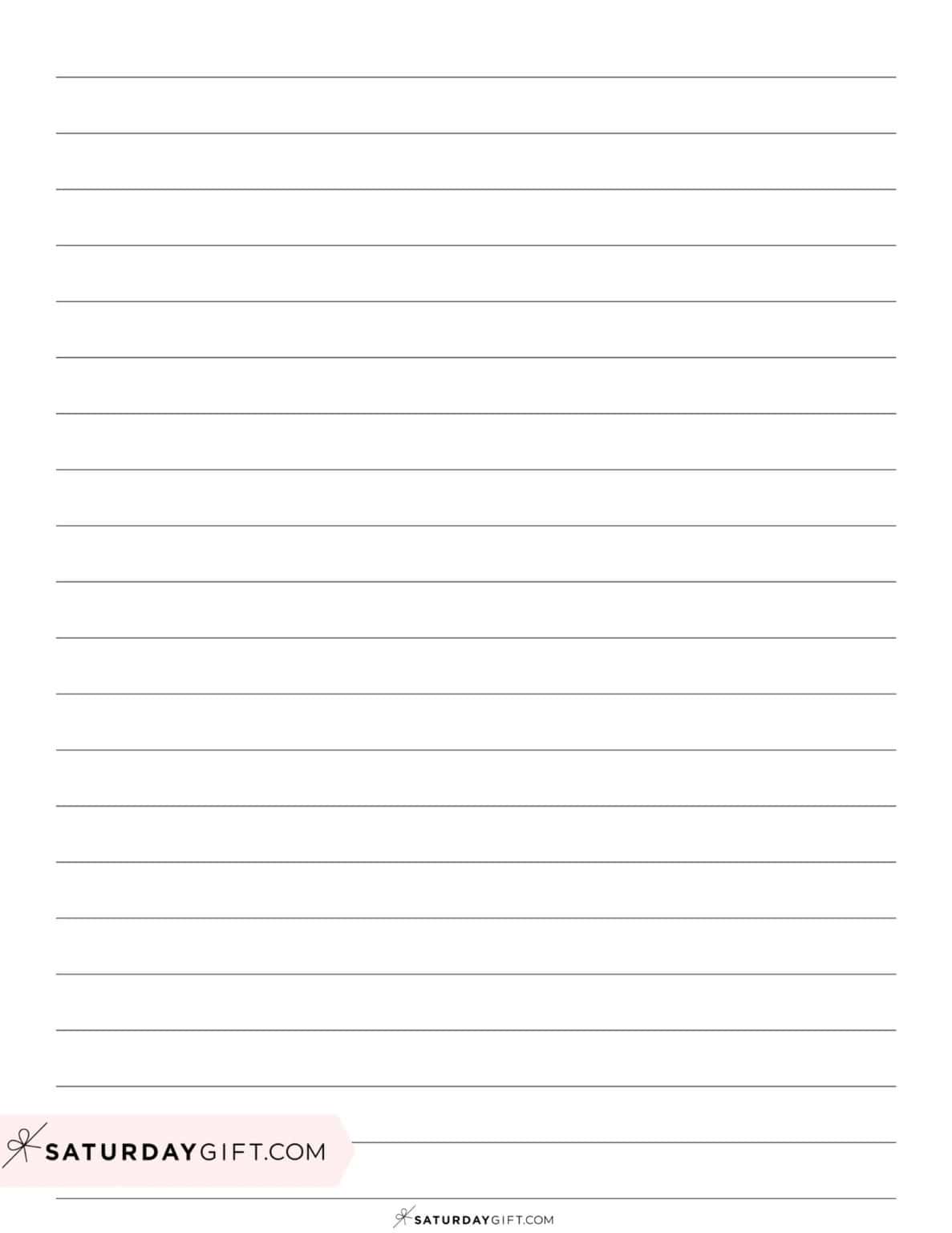 Lined Paper Printable Templates - 38 Free Printables | SaturdayGift