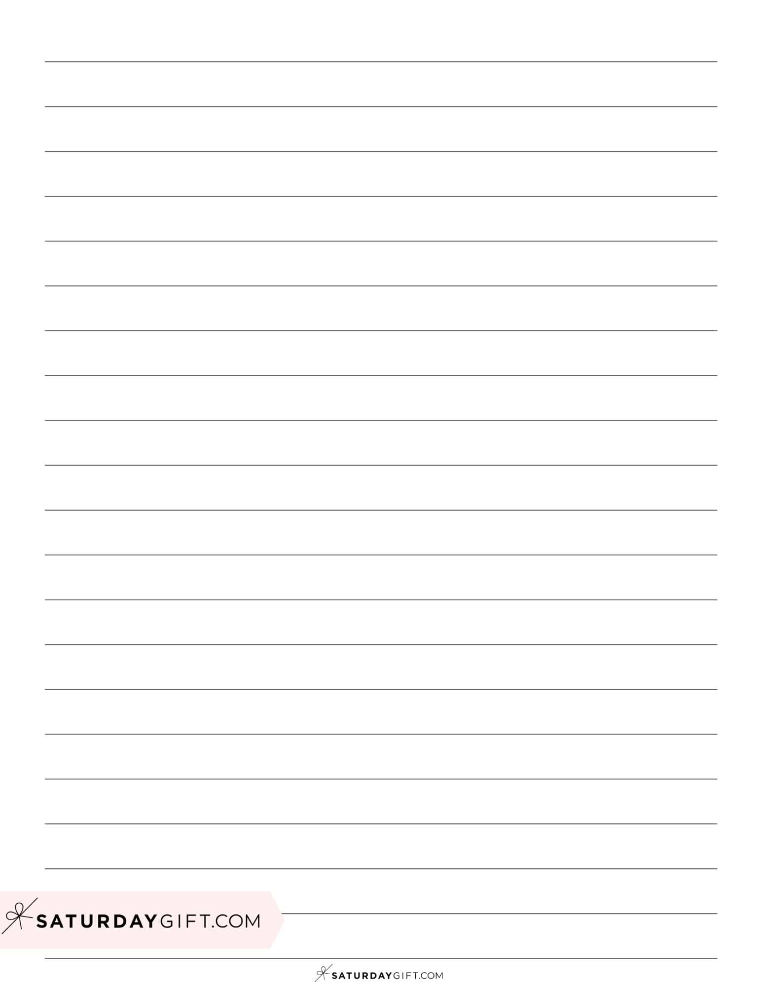 Lined Paper Printable Templates - 38 Free Printables | SaturdayGift