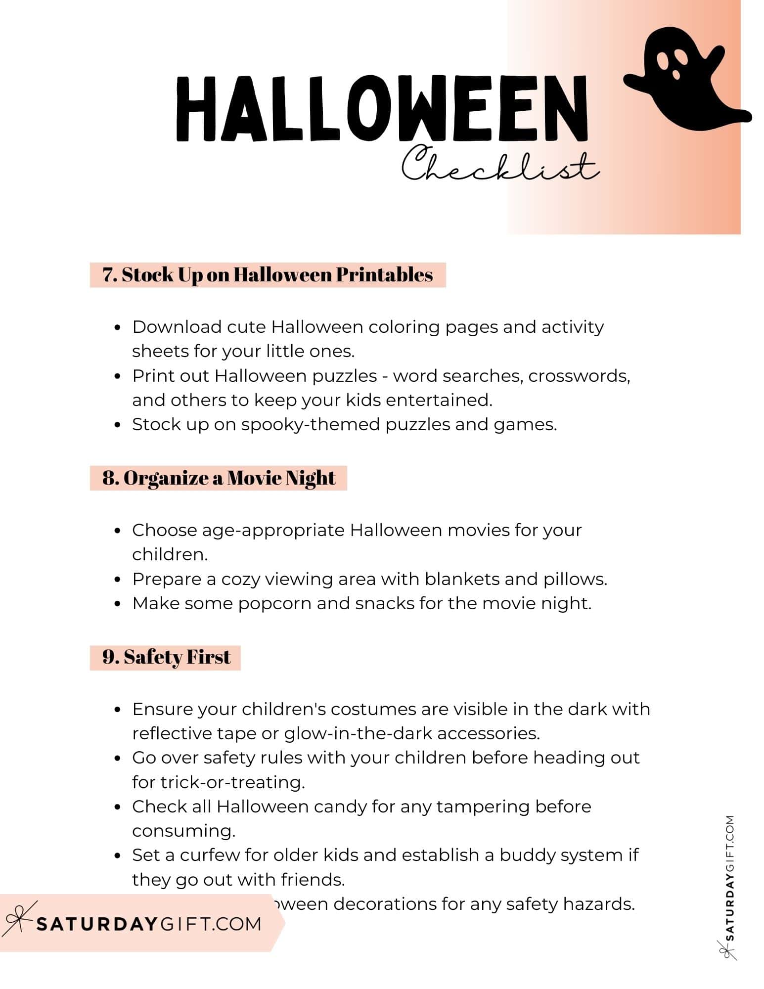 Complete Halloween Checklist - Free Printable Planner