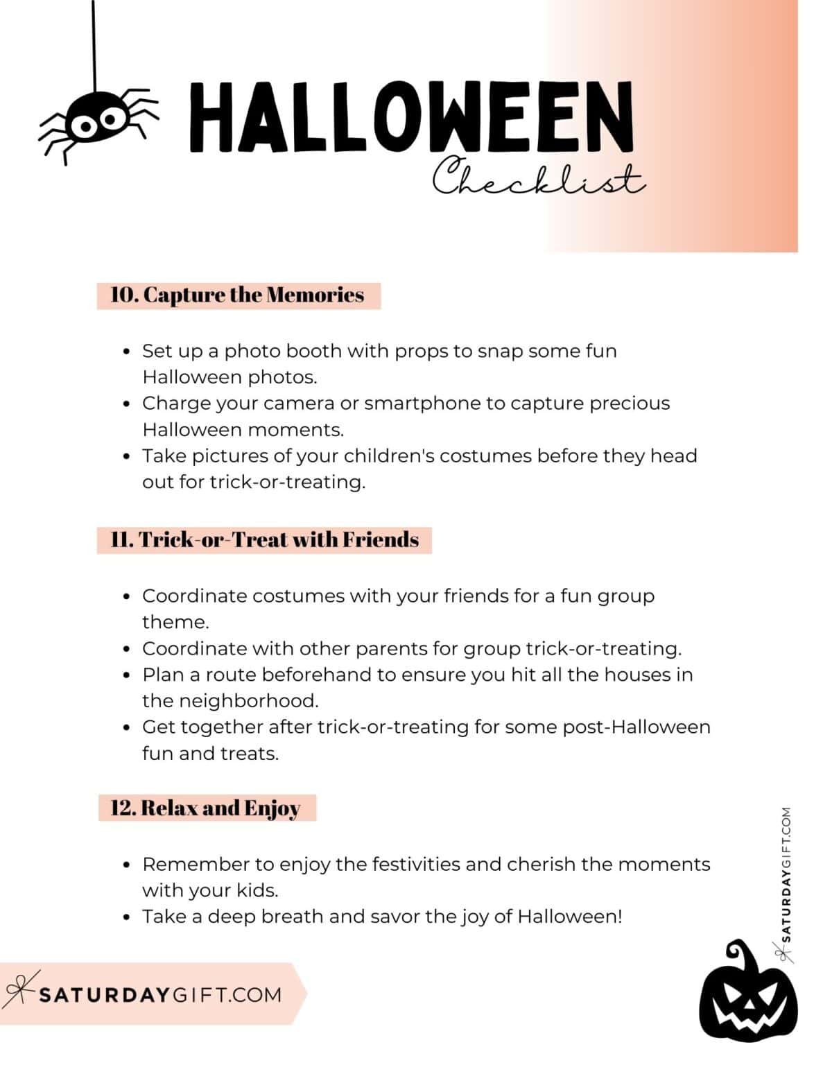 Complete Halloween Checklist - Free Printable Planner