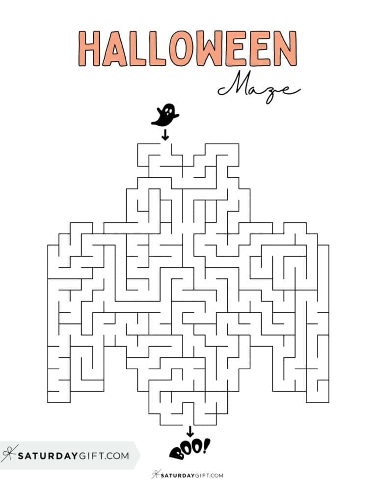 Halloween Maze Printable - Cute & Free Templates | SaturdayGift